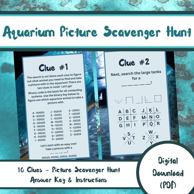 Aquarium Picture Scavenger Hunt: Family STEM Activity (PDF Download) - Etsy