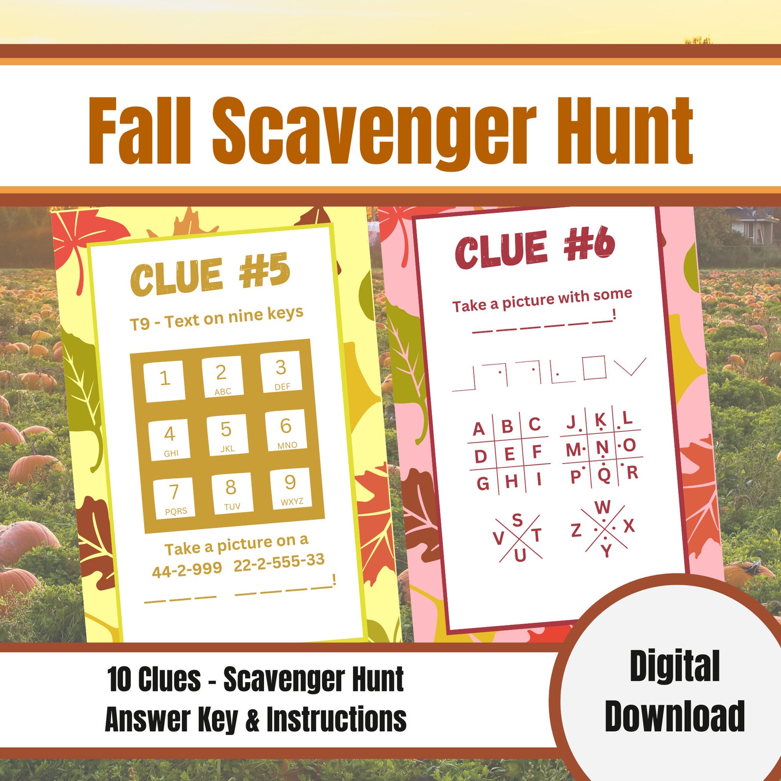 Fall Scavenger Hunt: Pumpkin Patch & Apple Orchard Activity (PDF ...
