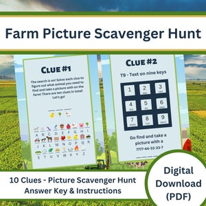 Farm Animal Picture Scavenger Hunt: STEM Riddles & Puzzles (PDF ...