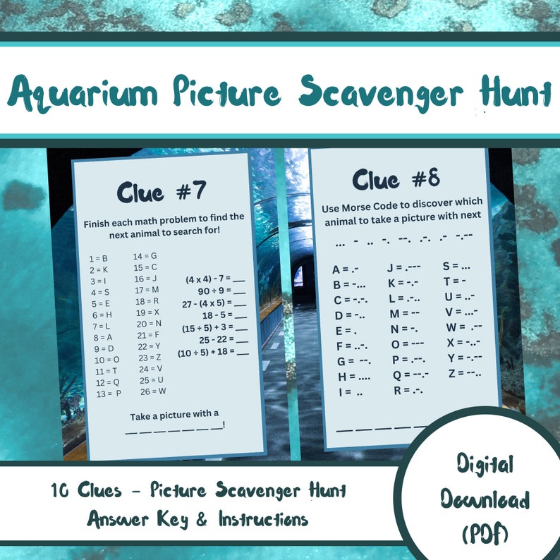 Aquarium Picture Scavenger Hunt: Family STEM Activity (PDF Download) - Etsy