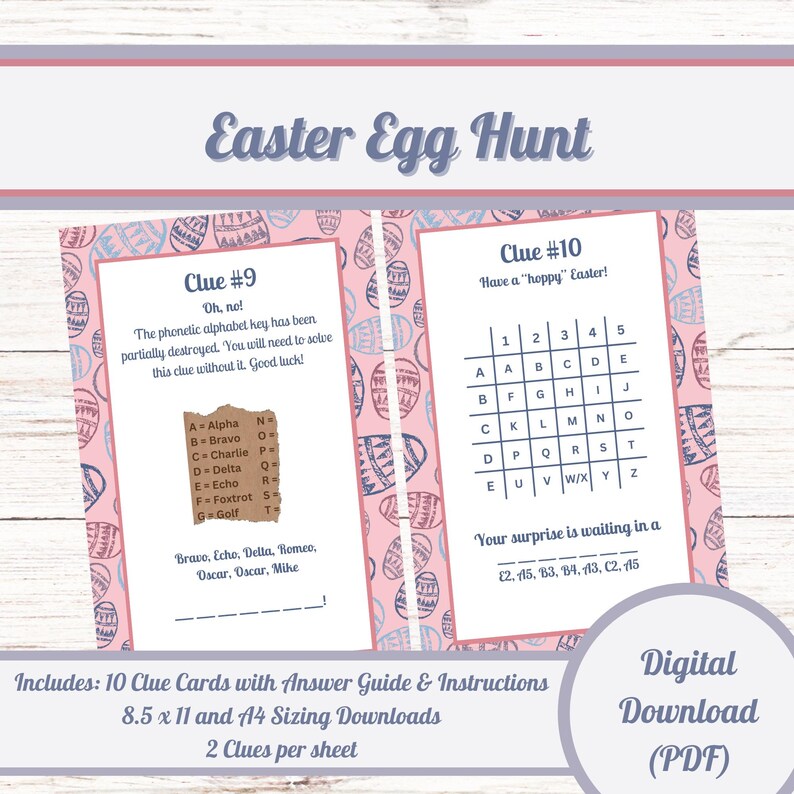 Easter Treasure Hunt - Indoor / Outdoor Easter Egg Hunt Older Kids ...