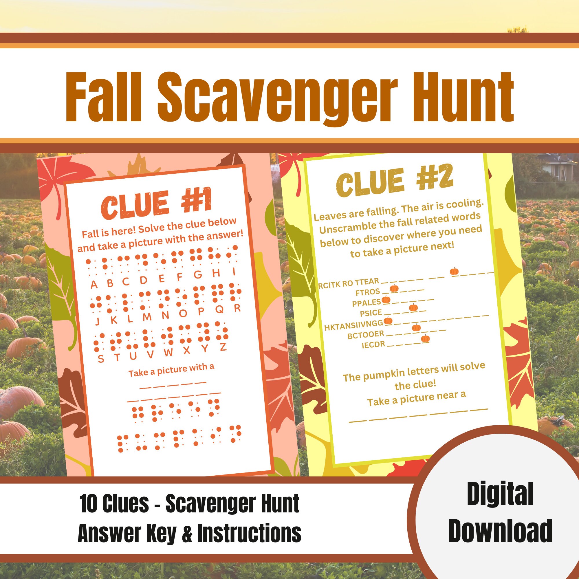 Fall Scavenger Hunt: Pumpkin Patch & Apple Orchard Activity (PDF ...
