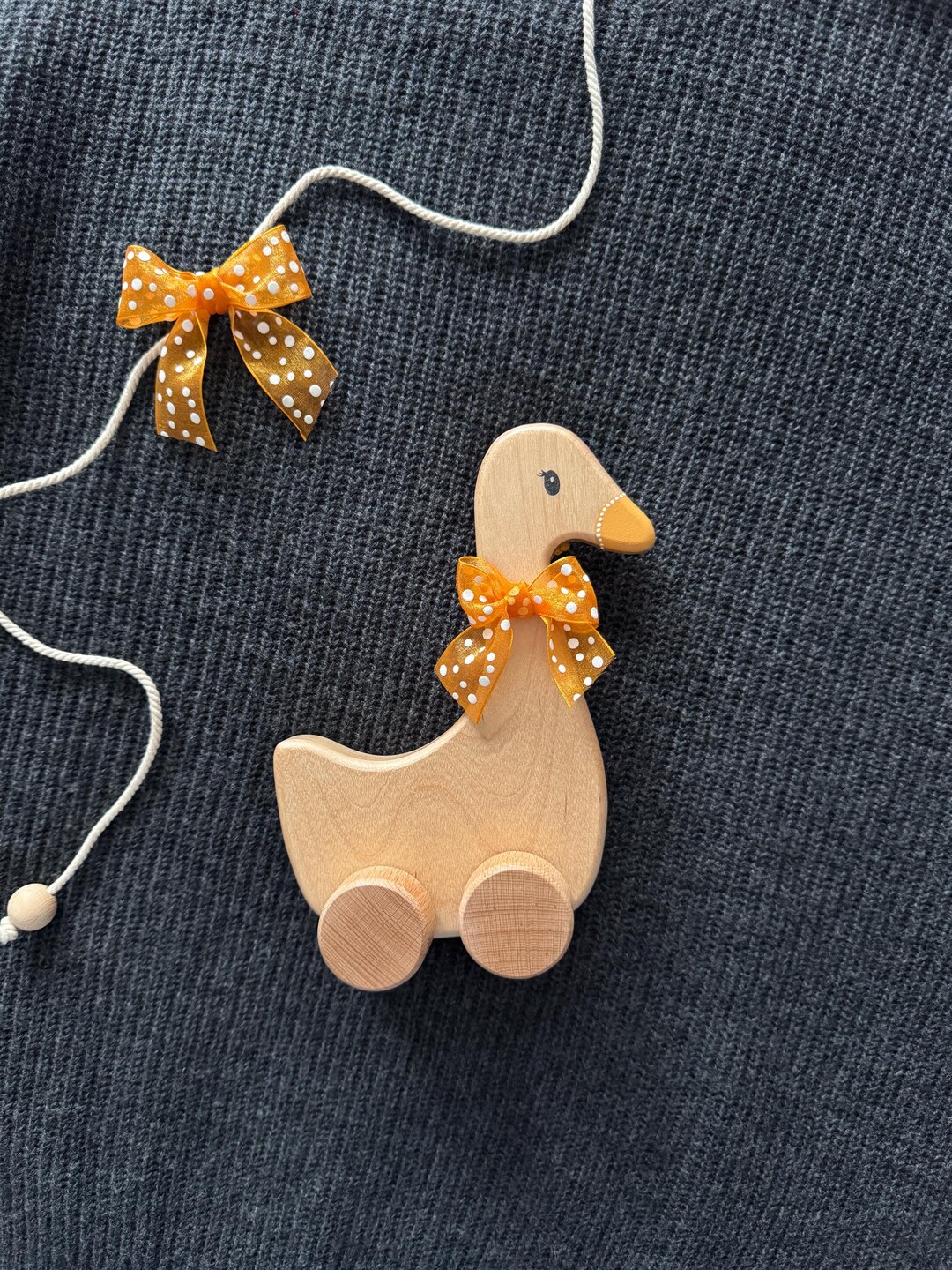Handmade Wooden Duck Push Toy, Natural Birchwood - Etsy