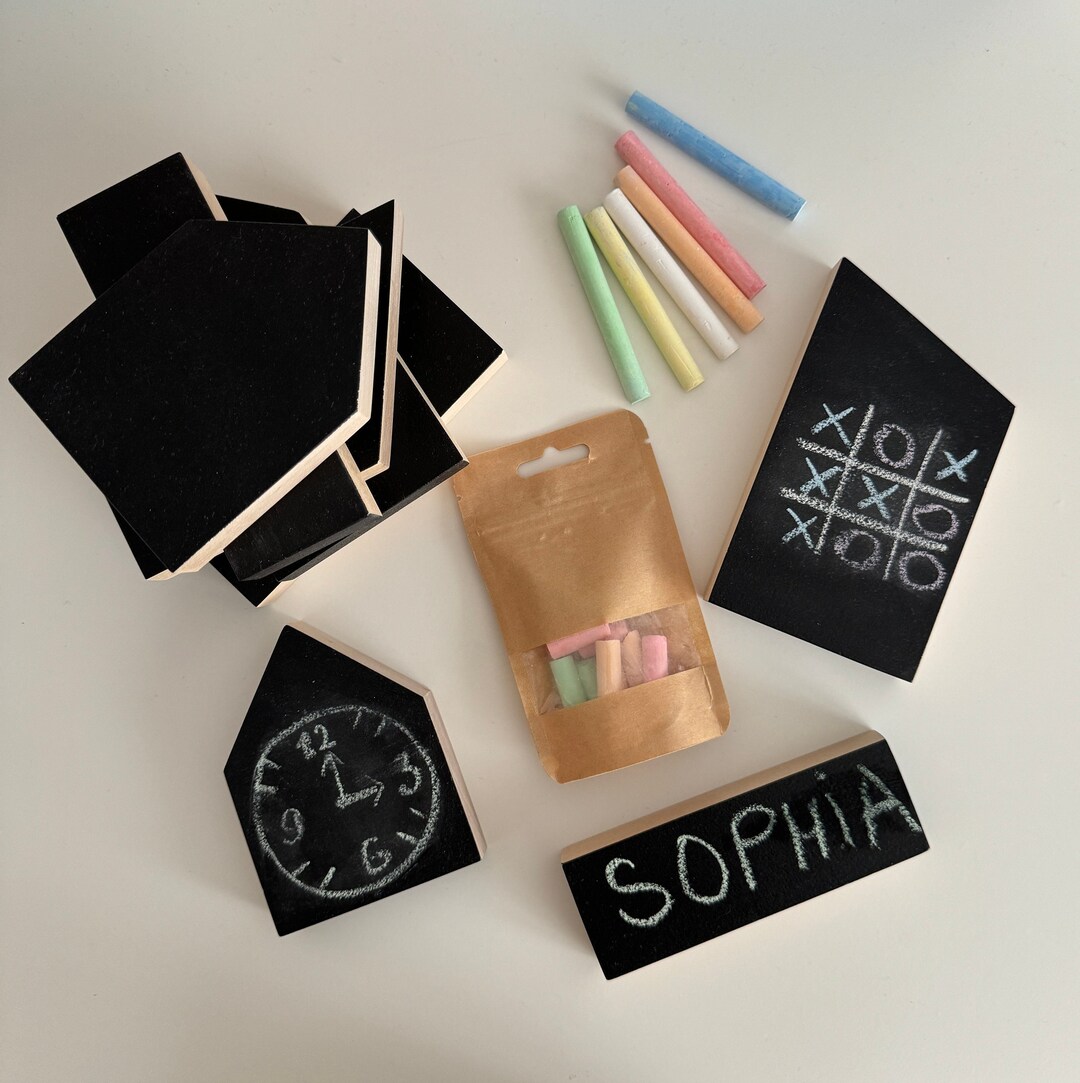 Chalk Drawing Wooden Blocks for Kids, Building Toys, Montessori Toys ...