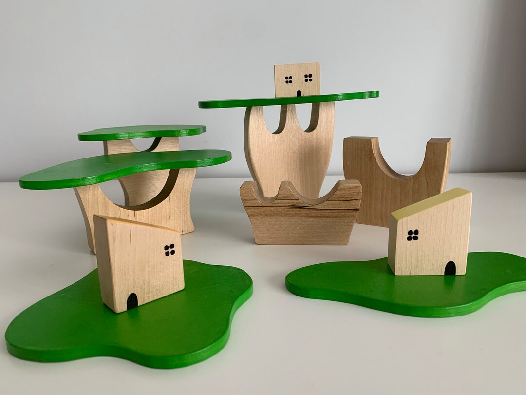 Wooden Block Tower, Montessori Blocks, Wooden Building Blocks, Natural ...