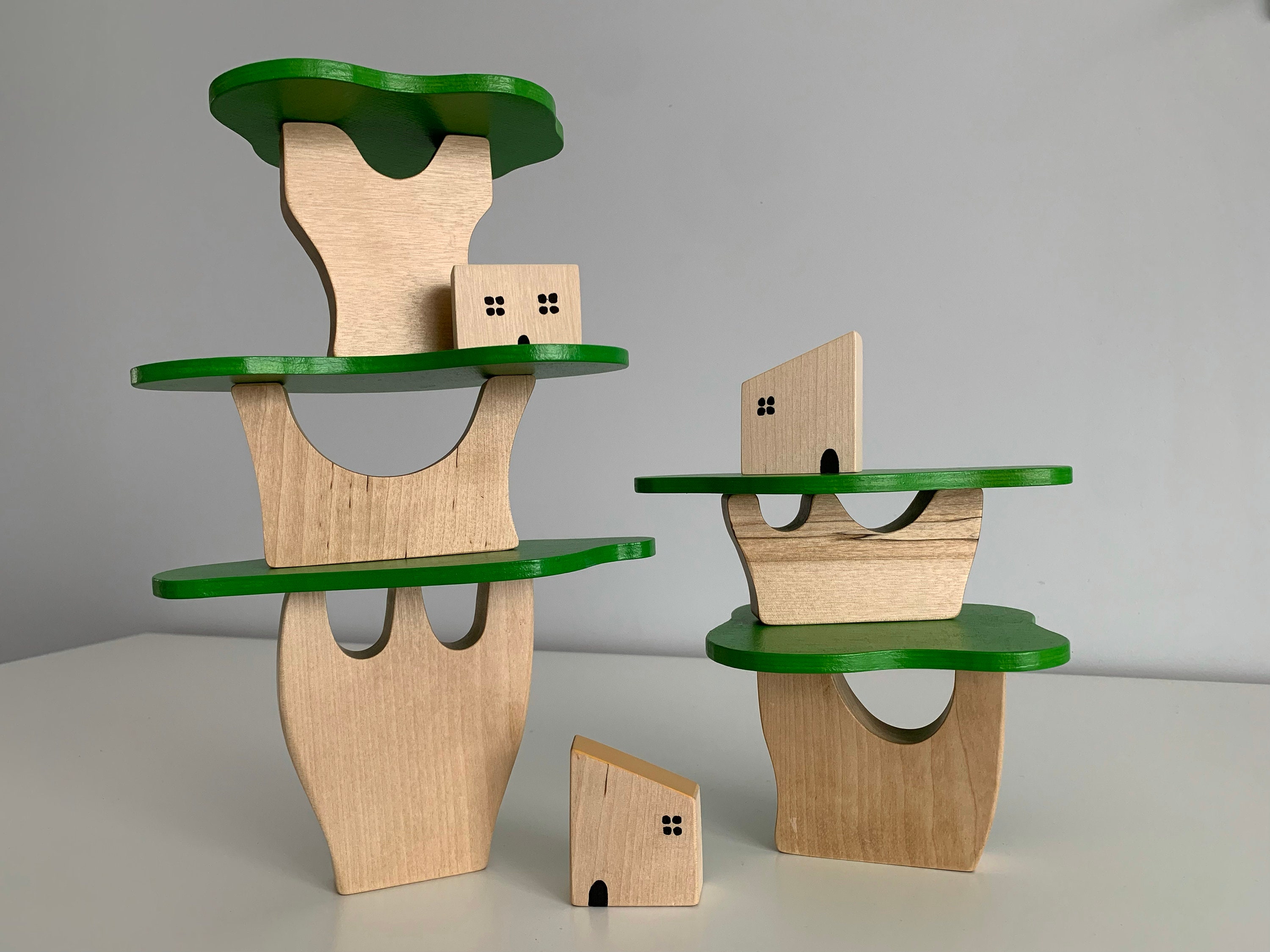 Wooden Block Tower, Montessori Blocks, Wooden Building Blocks, Natural ...
