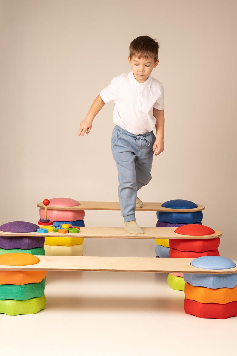 Stacking Stones Balance Board, Stepping Stones Board - Etsy