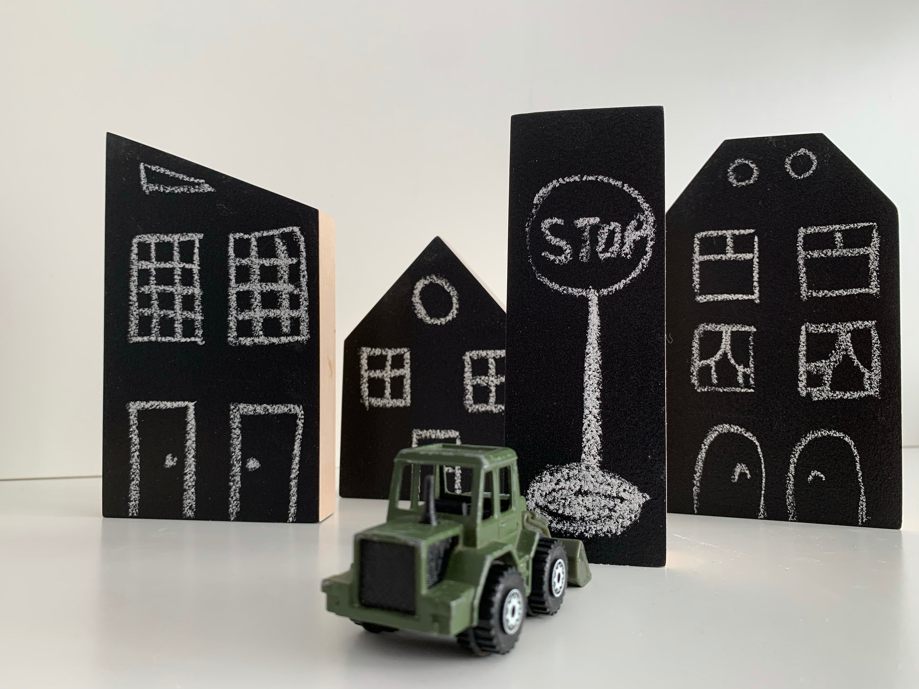 Chalkboard Wooden Blocks: Montessori Educational Toy - Etsy