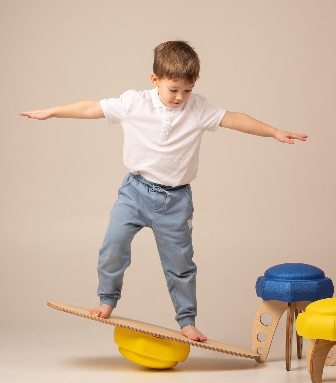 Wooden Balance Board, Wobble Board for Stackable Stones, Balance ...