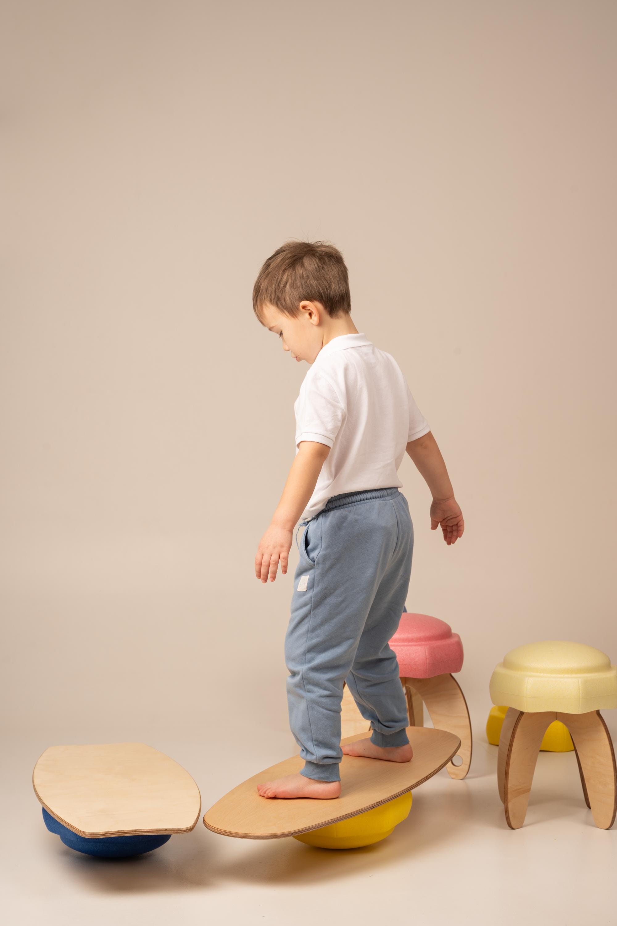 Wooden Balance Board, Wobble Board for Stackable Stones, Balance ...