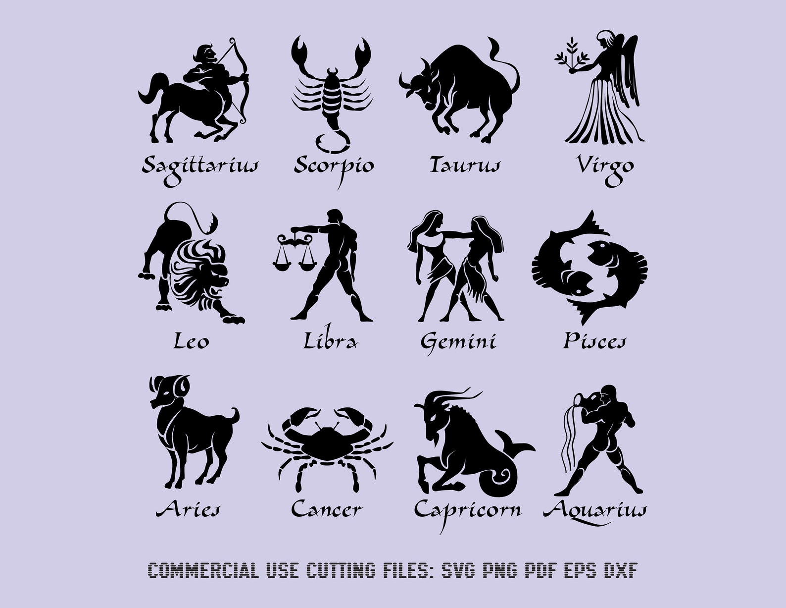 Zodiac Signs SVG Bundle: Astrology Designs for Cricut (digital Download ...