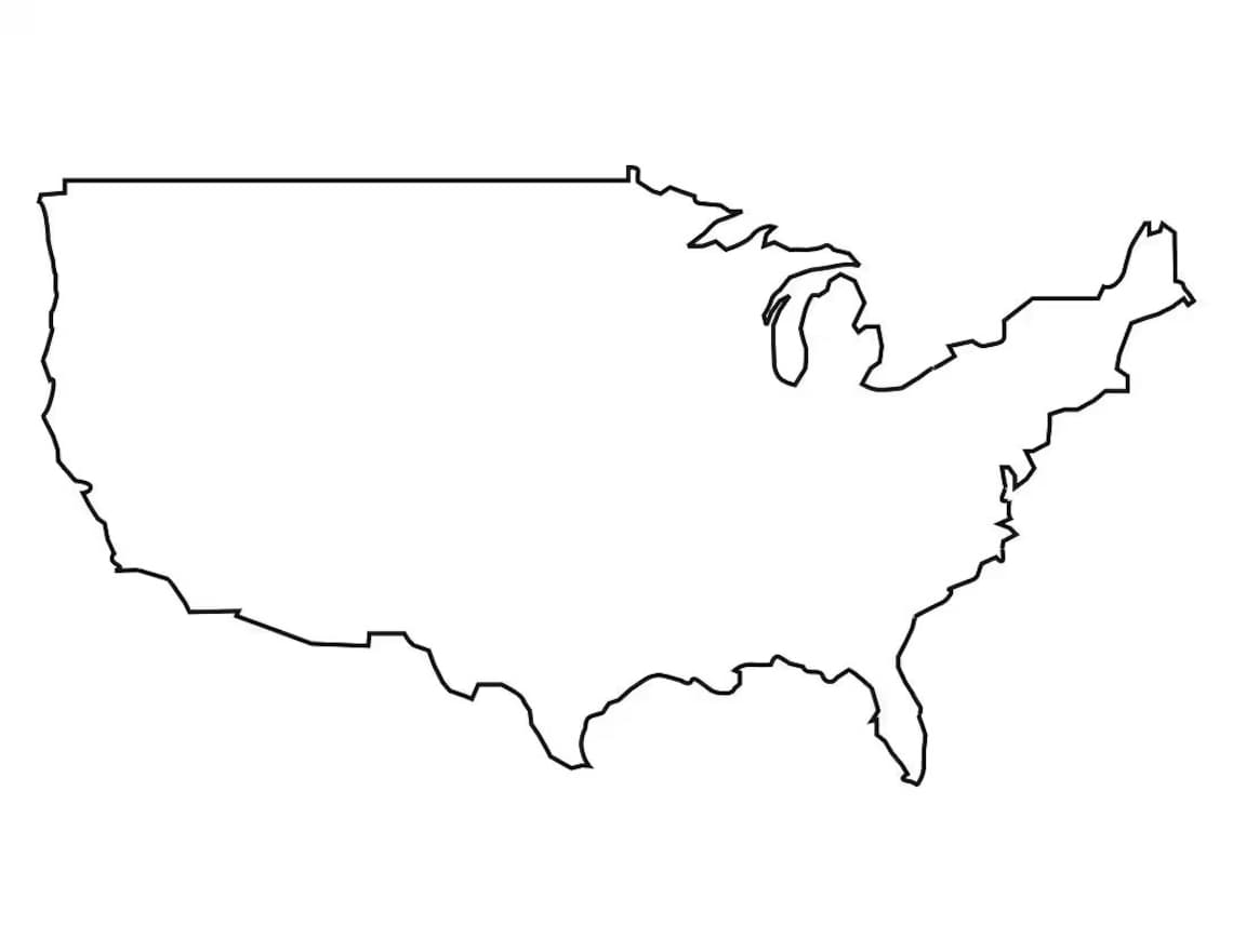 USA Map Outline SVG: United States Vector Art (digital Download) - Etsy