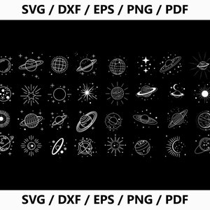 Solar System SVG Bundle: Space Vector Art, Astronomy Cut Files (digital ...