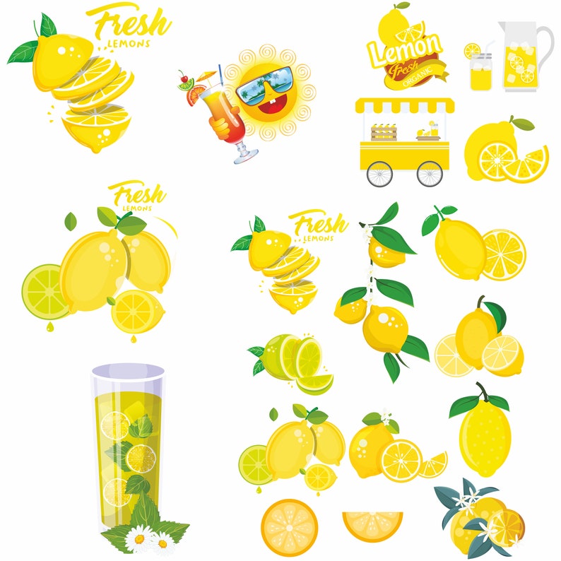Lemon SVG Bundle, Lemonade SVG Files, Cricut Silhouette Cut Files ...