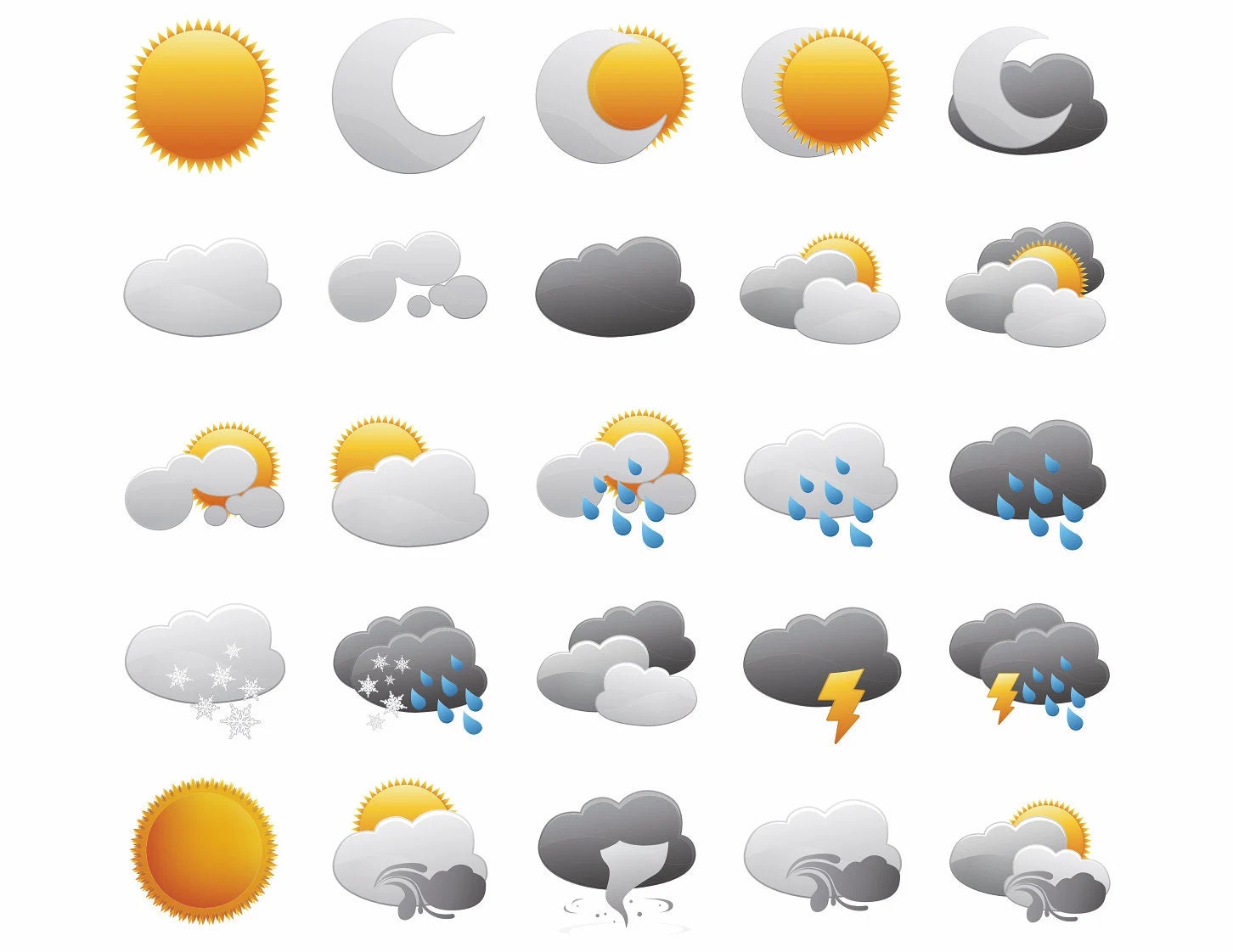 Weather Icons SVG Bundle | Meteorology Symbols (digital Download) - Etsy