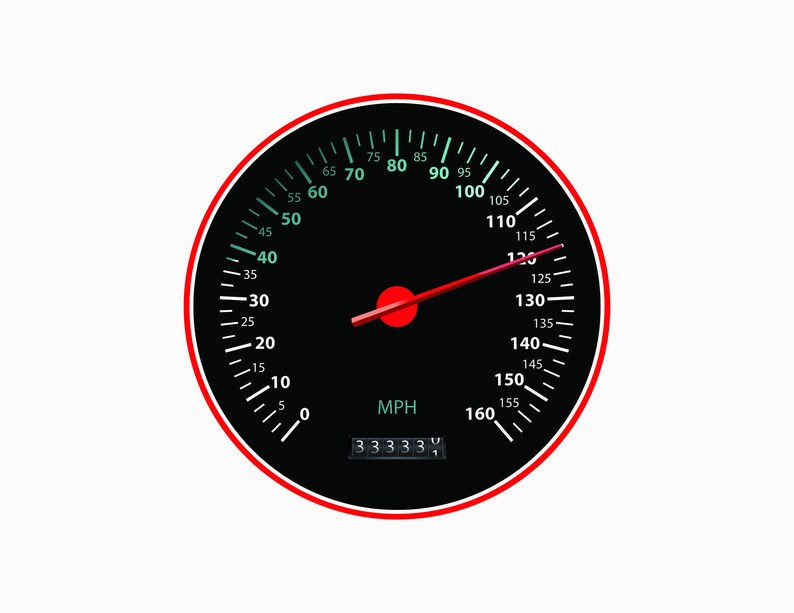 Classic Speedometer SVG: Car Gauge Vector Graphics (digital Download ...