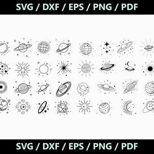 Solar System SVG Bundle: Space Vector Art, Astronomy Cut Files (digital ...