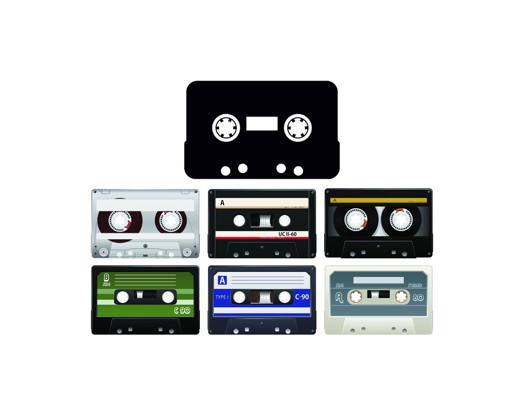 Cassette Tape SVG | Vintage Audio Clipart | Retro Mixtape Cut File ...