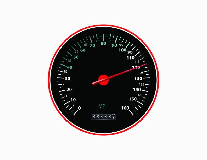 Classic Speedometer SVG: Car Gauge Vector Graphics (digital Download ...
