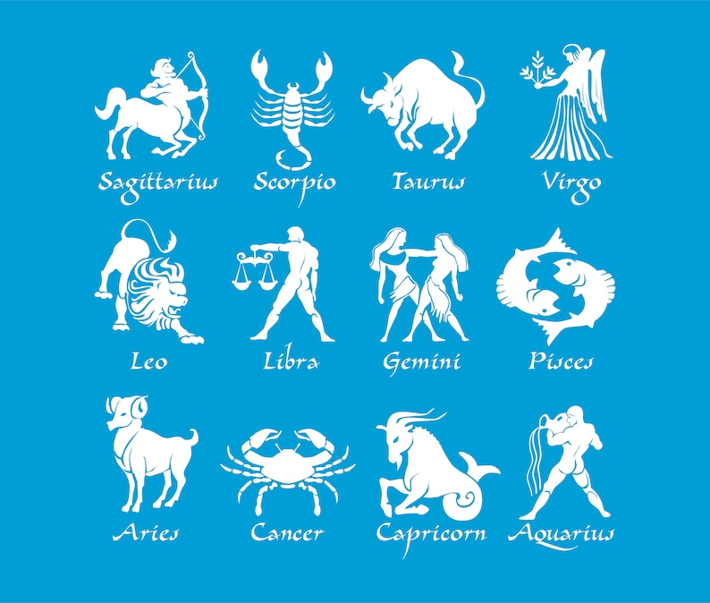 Zodiac Sign SVG Bundle | Astrology Cricut & Silhouette Files (digital ...