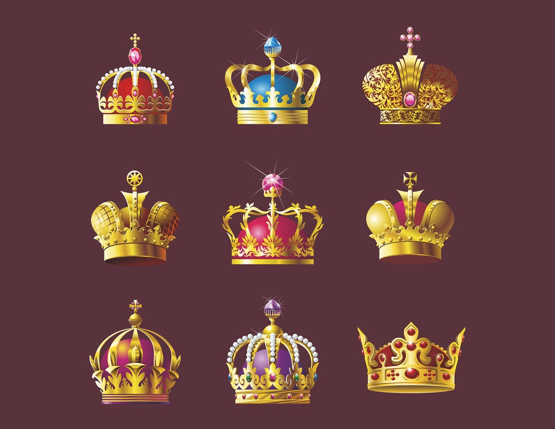 Crown Svg Bundle Queen King Crown Clipart Royal Crown Cut Files
