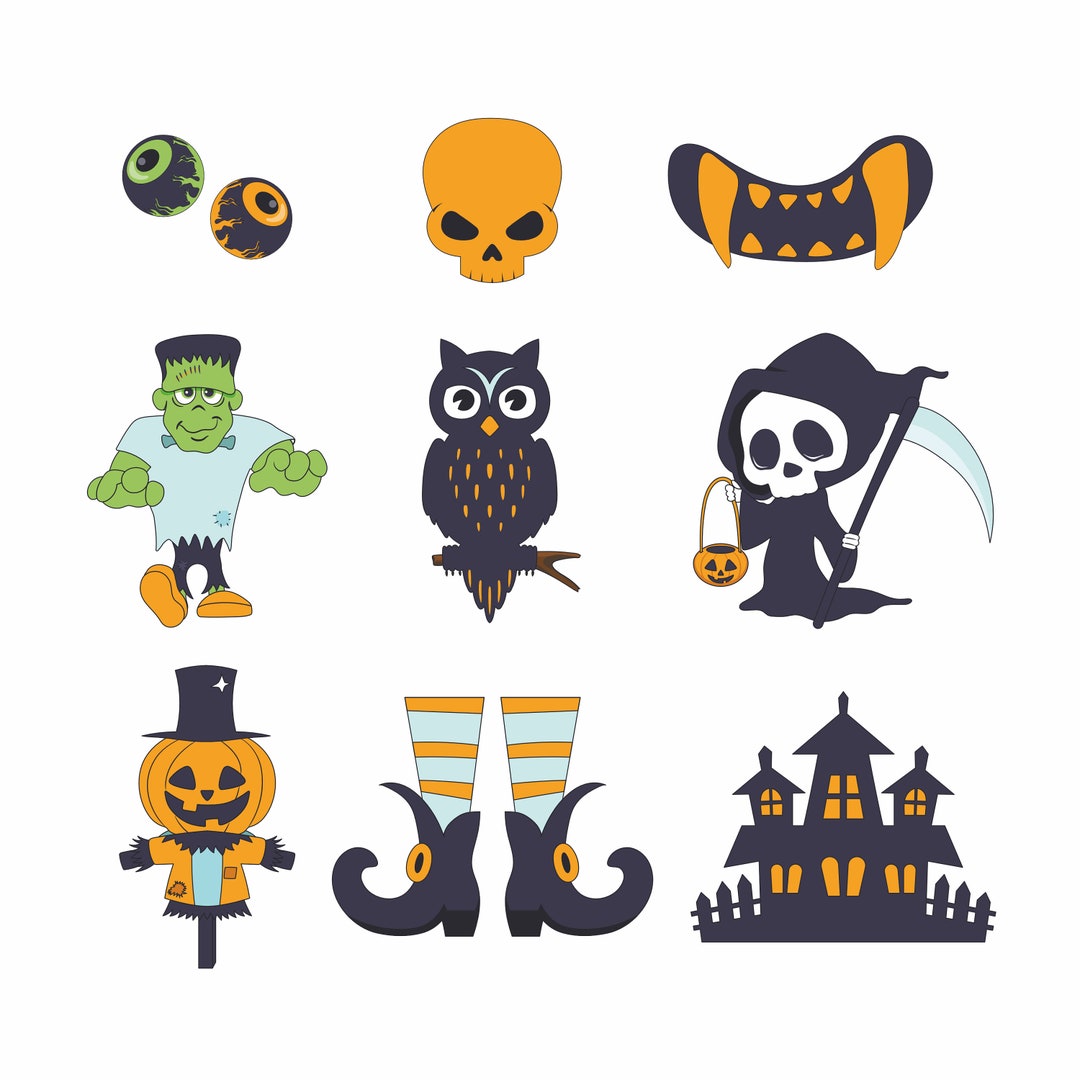 Halloween SVG Bundle: Spooky Ghost, Pumpkin Vector Cut Files (digital ...