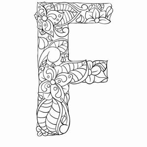 Floral Alphabet Coloring Pages: A-Z Printable Letter Art (PDF) - Etsy