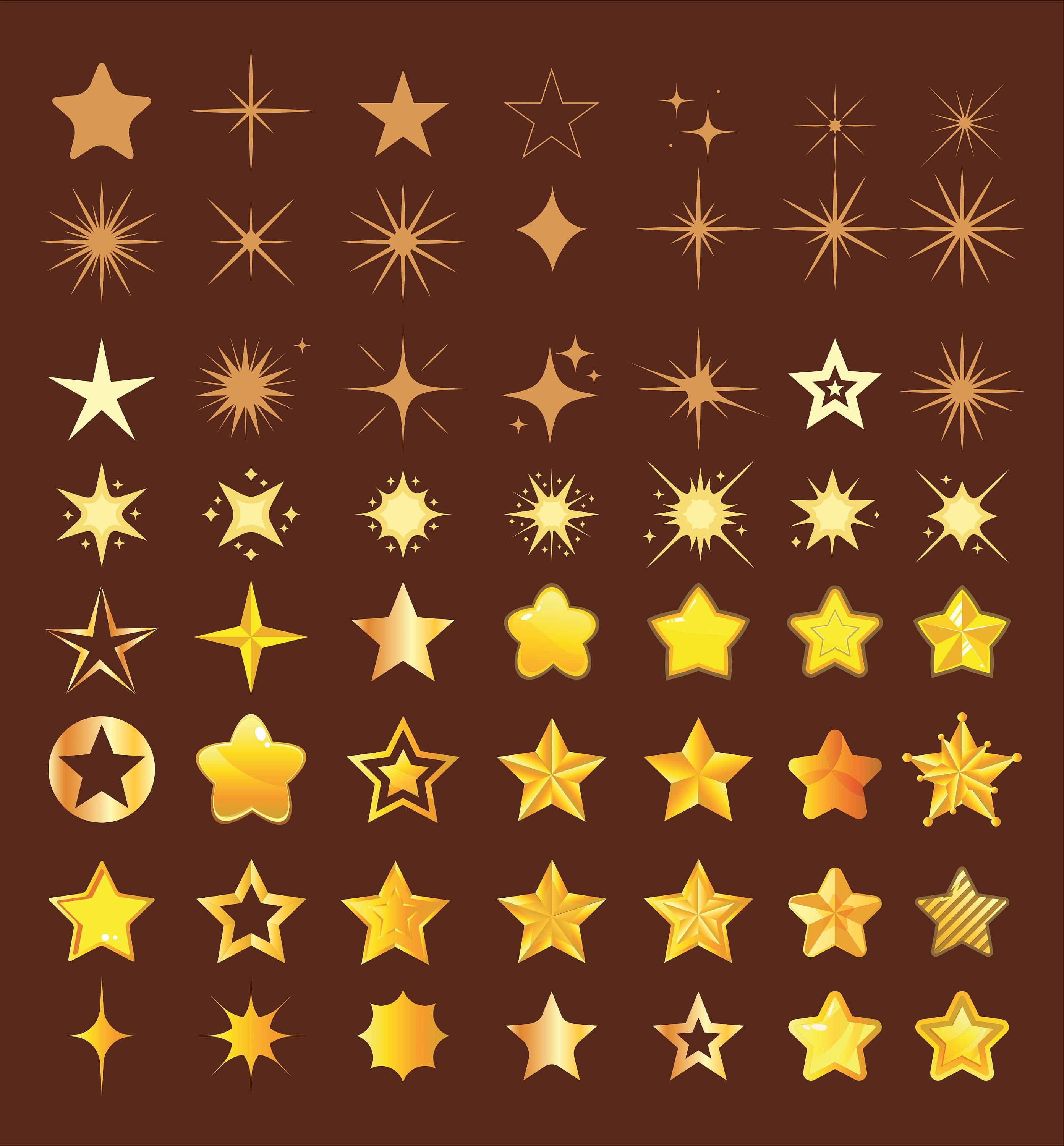 Stars SVG Bundle | Galaxy Star Clipart | Decorative Stars | Sparkling ...