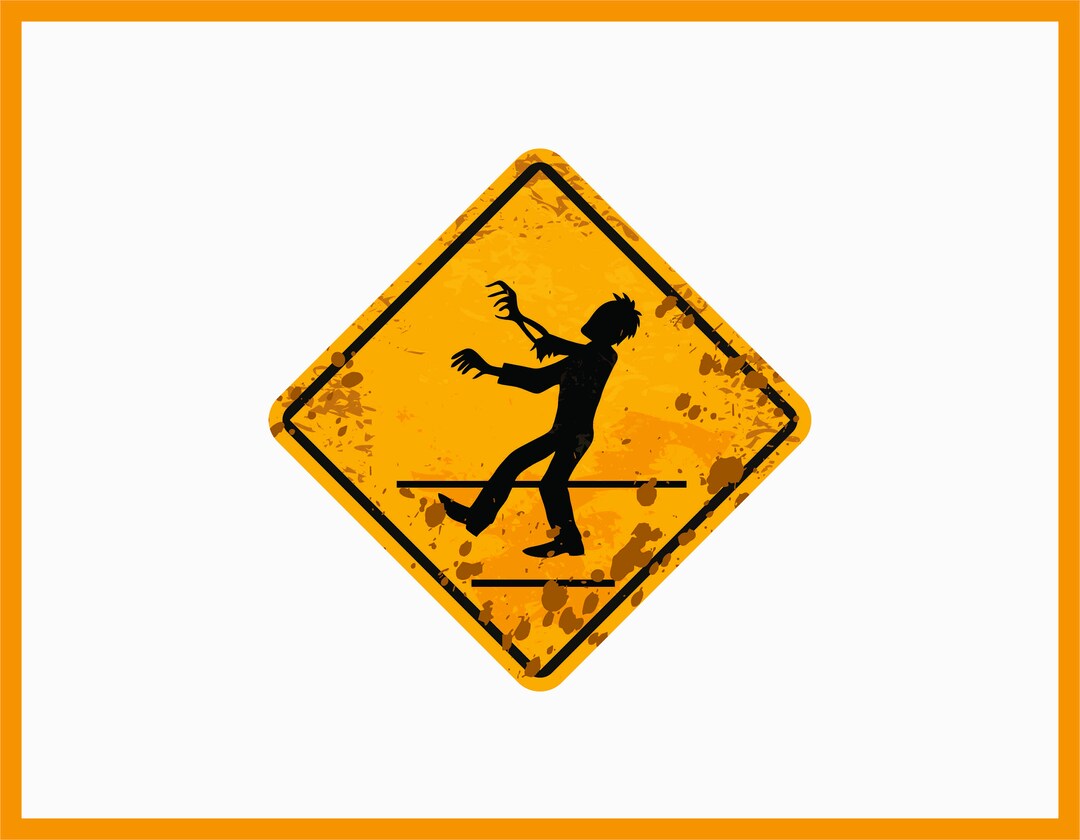 Zombie Crossing SVG: Halloween Sign Vector, Cricut Cut File (digital ...