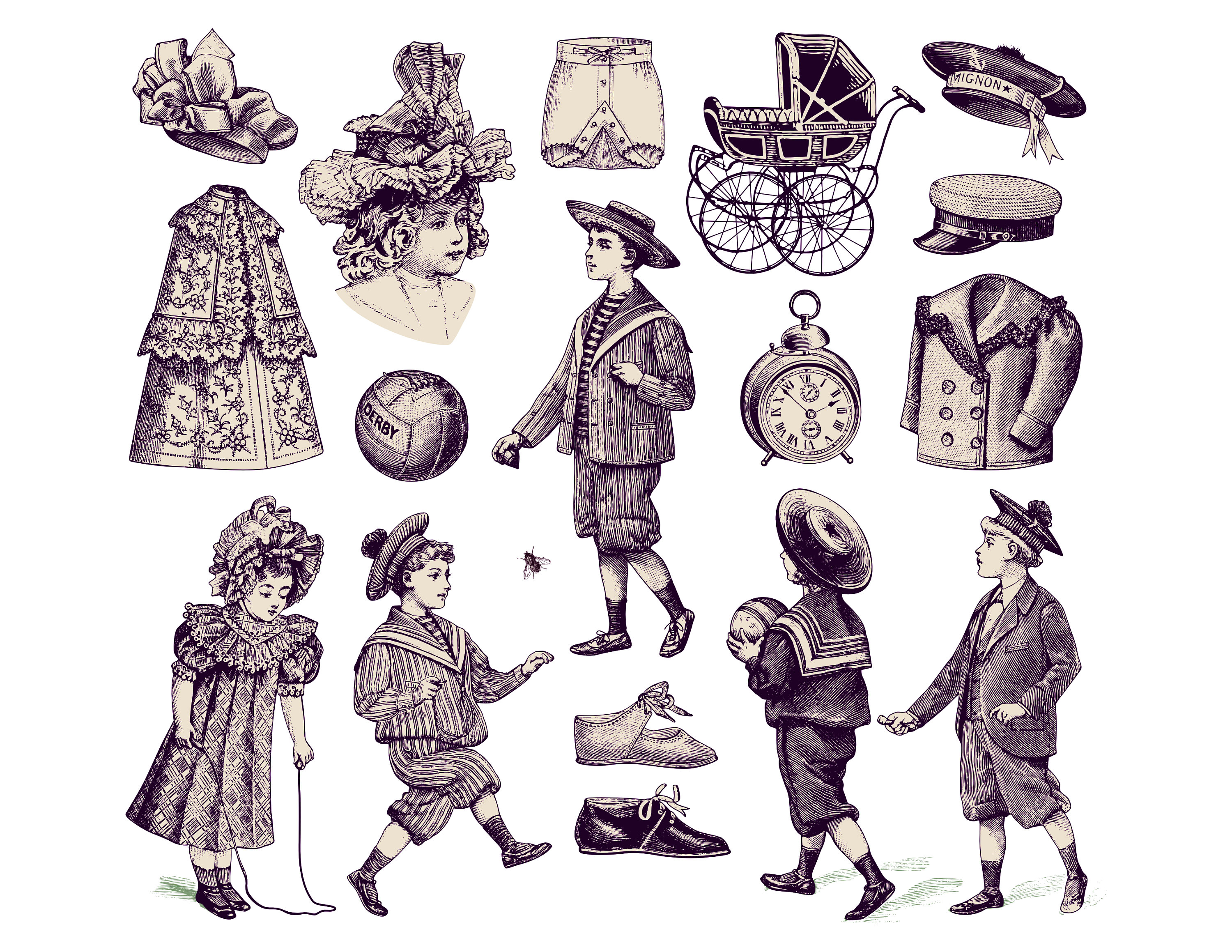 Vintage Antique Clip Art SVG Bundle | Retro Old Objects Vector Cut ...