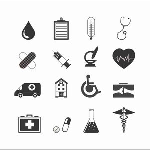 Medical Icon SVG Bundle: Doctor, Nurse, Hospital Clipart (commercial ...