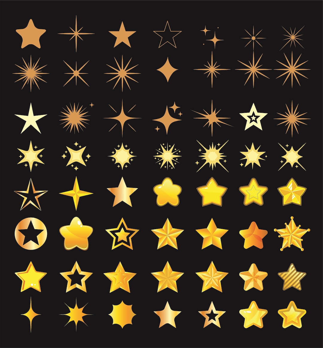 Stars SVG Bundle | Galaxy Star Clipart, Modern Shapes (digital Download ...