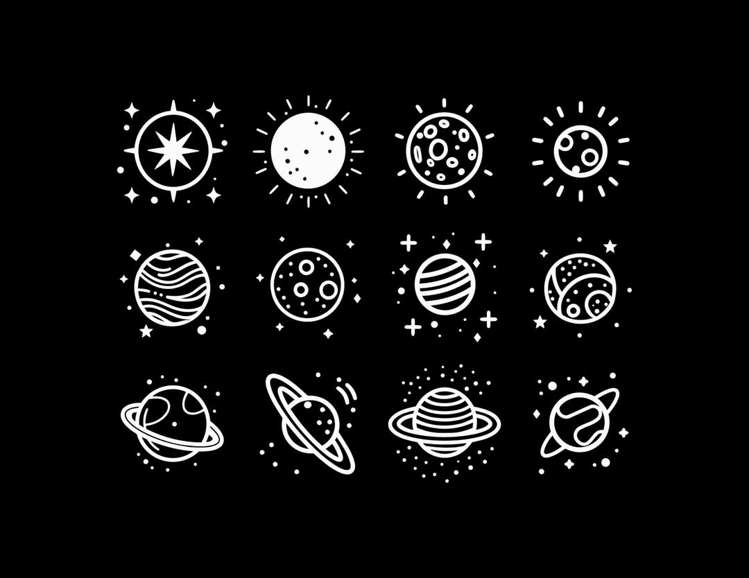 Space SVG Bundle | Planet Line Art & Solar System Cut Files | Universe ...