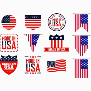 USA Flags SVG & PNG Bundle | Patriotic Icons | American Symbols ...