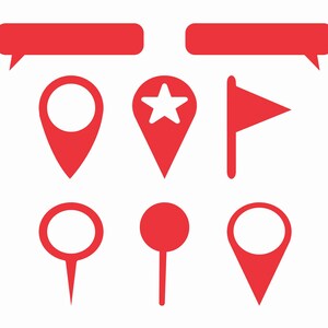 Map Pin Location Marker SVG Bundle | 8 Unique SVG Designs | Travel Cut ...
