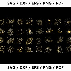 Solar System SVG Bundle: Space Vector Art, Astronomy Cut Files (digital ...