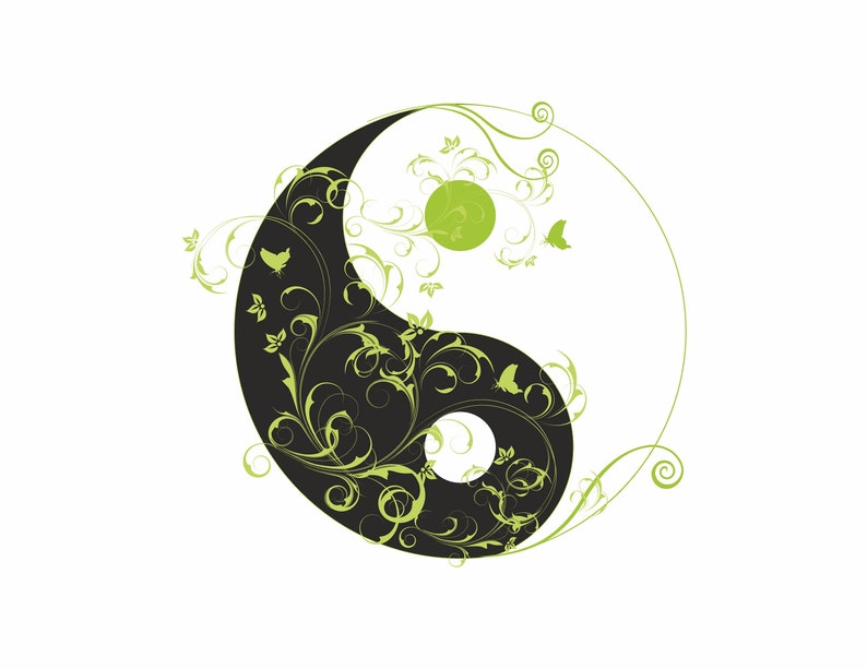 Ying Yang Floral SVG PNG PDF Transparent Background Instant Download T ...