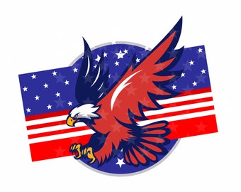 Eagle Bandana Flag Svg, Merica Svg, Usa Flag, Bandana Svg, Patriotic ...
