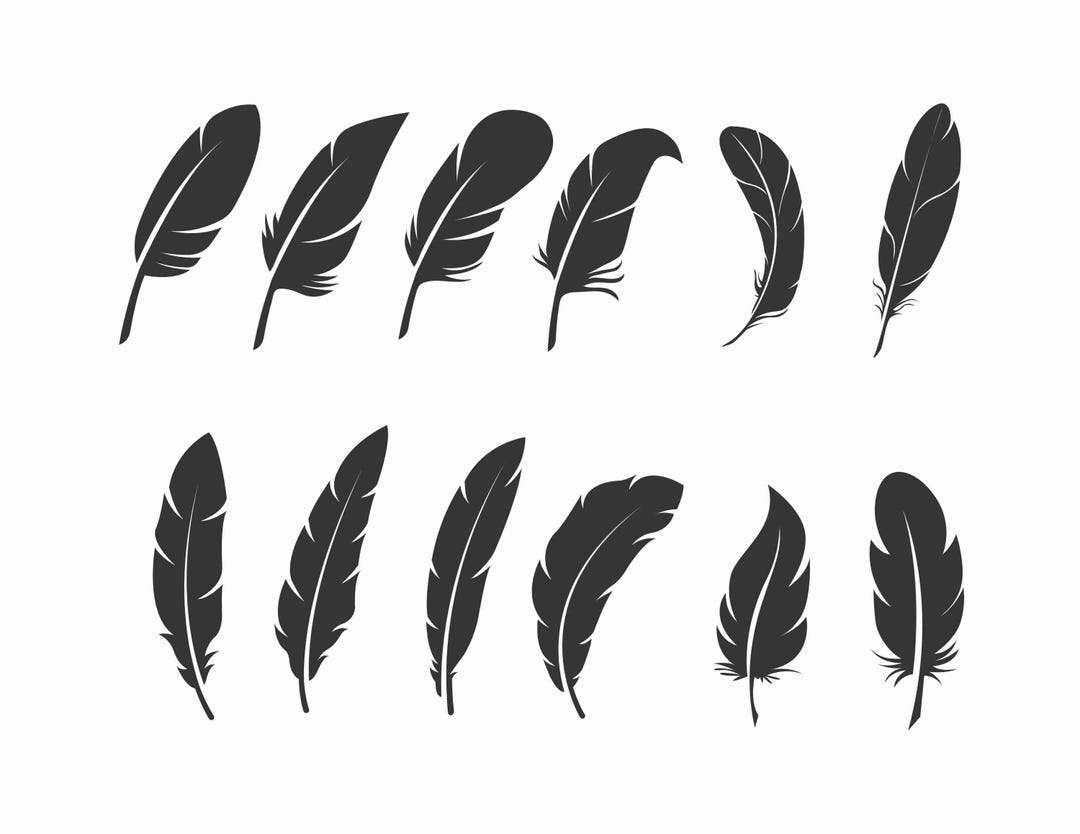 Feathers Clipart: Bird Feather SVG, DXF, PDF (digital Download) - Etsy