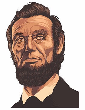 Abraham Lincoln Face SVG PNG PDF, Presidents Day Clipart Cut Files ...