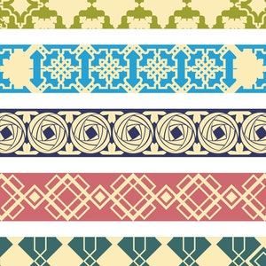 Geometric Border Stamps SVG Bundle: Line & Shape Designs (instant ...