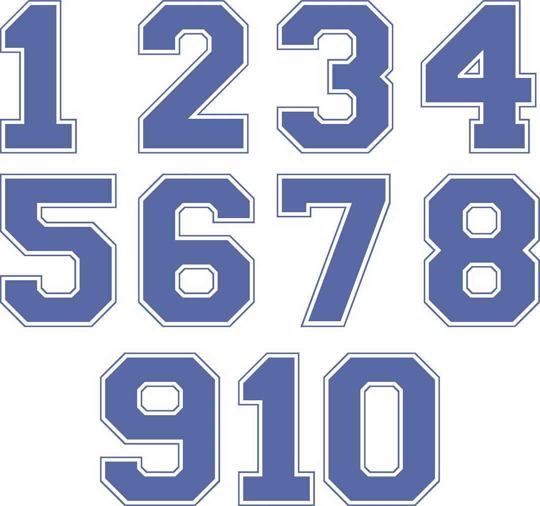 Football Player Numbers SVG Football SVG Football Number Font Number ...