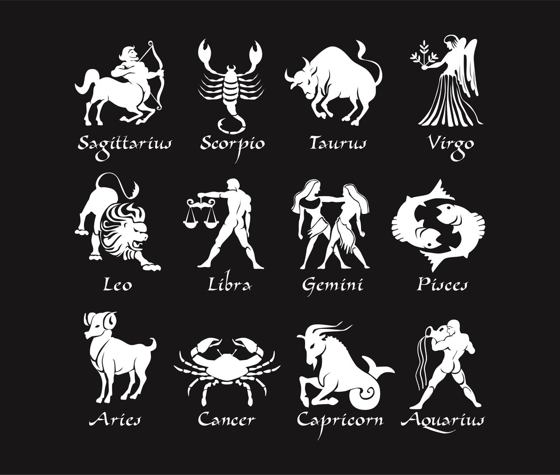 Zodiac Signs SVG Bundle Astrology Symbols, Constellations & Horoscope ...