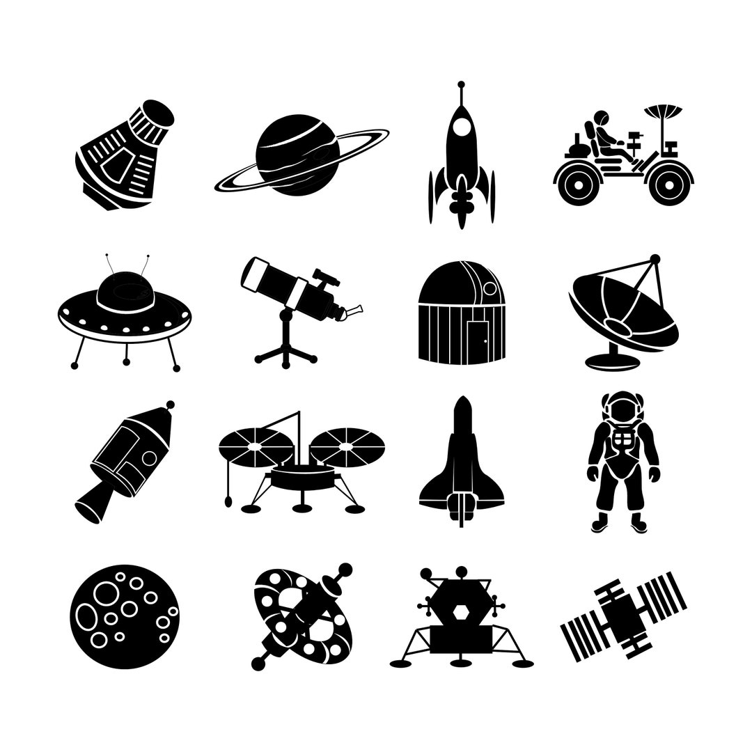 SPACE SVG Icons, Astronaut Cosmos Galaxy SVG, Instant Digital Download ...
