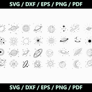 Solar System SVG Bundle: Space Vector Art, Astronomy Cut Files (digital ...