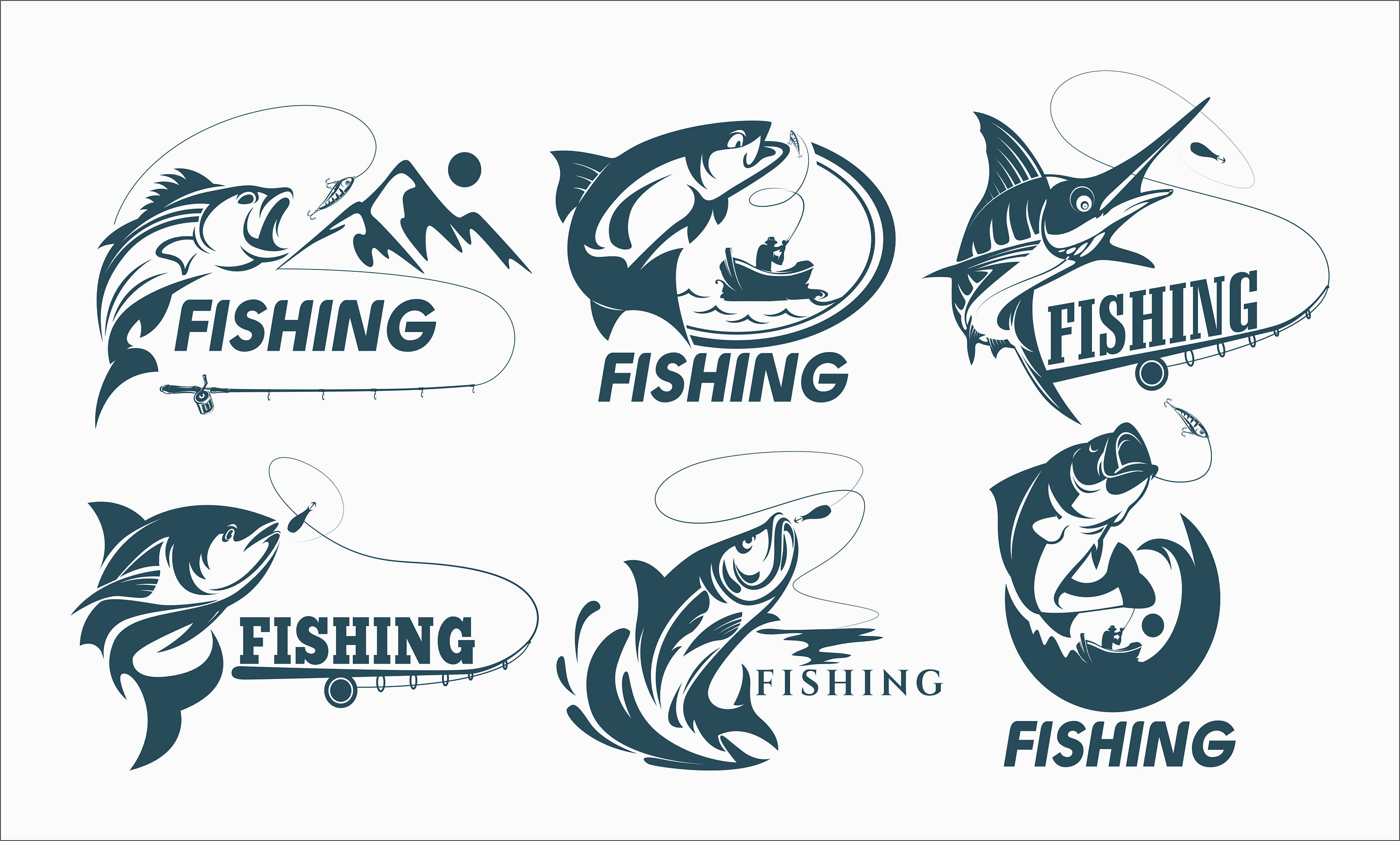 Fishing SVG Bundle, Fishing Vector Logo, Fishing Logotypes Design, Fishing Icons, Fishing ...