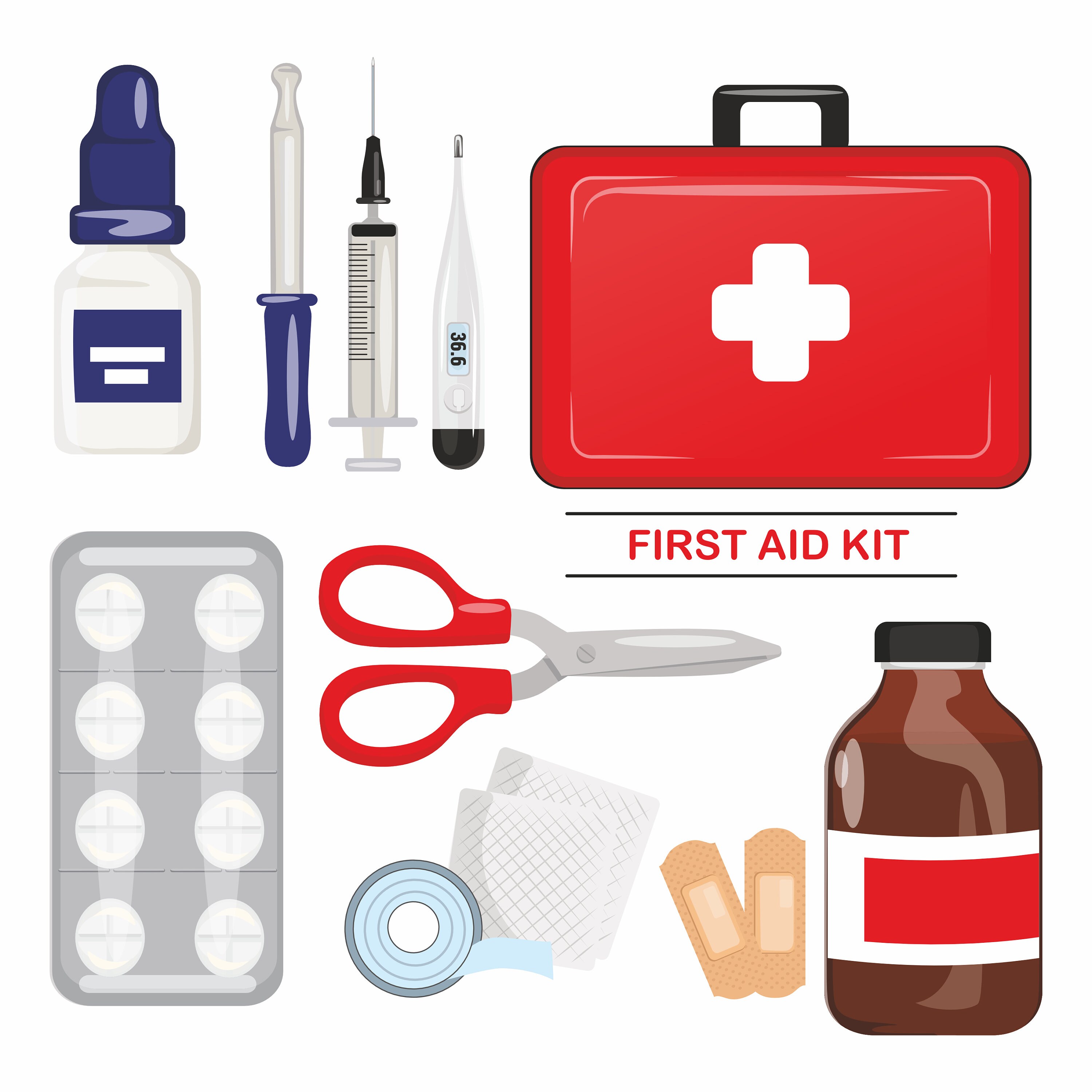 First Aid SVG and Cut Files, Emergency Supplies, Medical Clipart ...