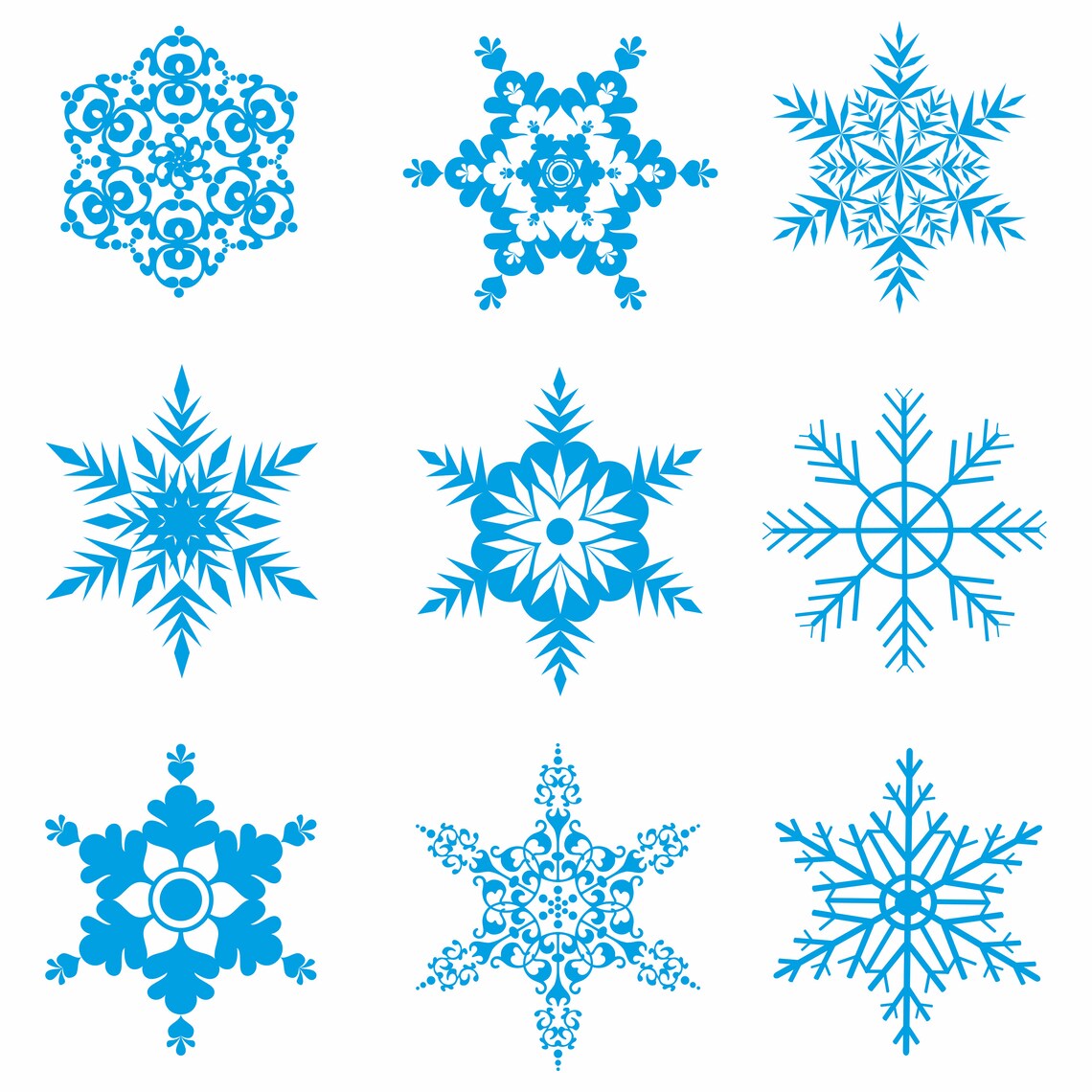 Snowflake SVG Bundle, Winter Snowflake Clipart, Christmas Cut Files for ...