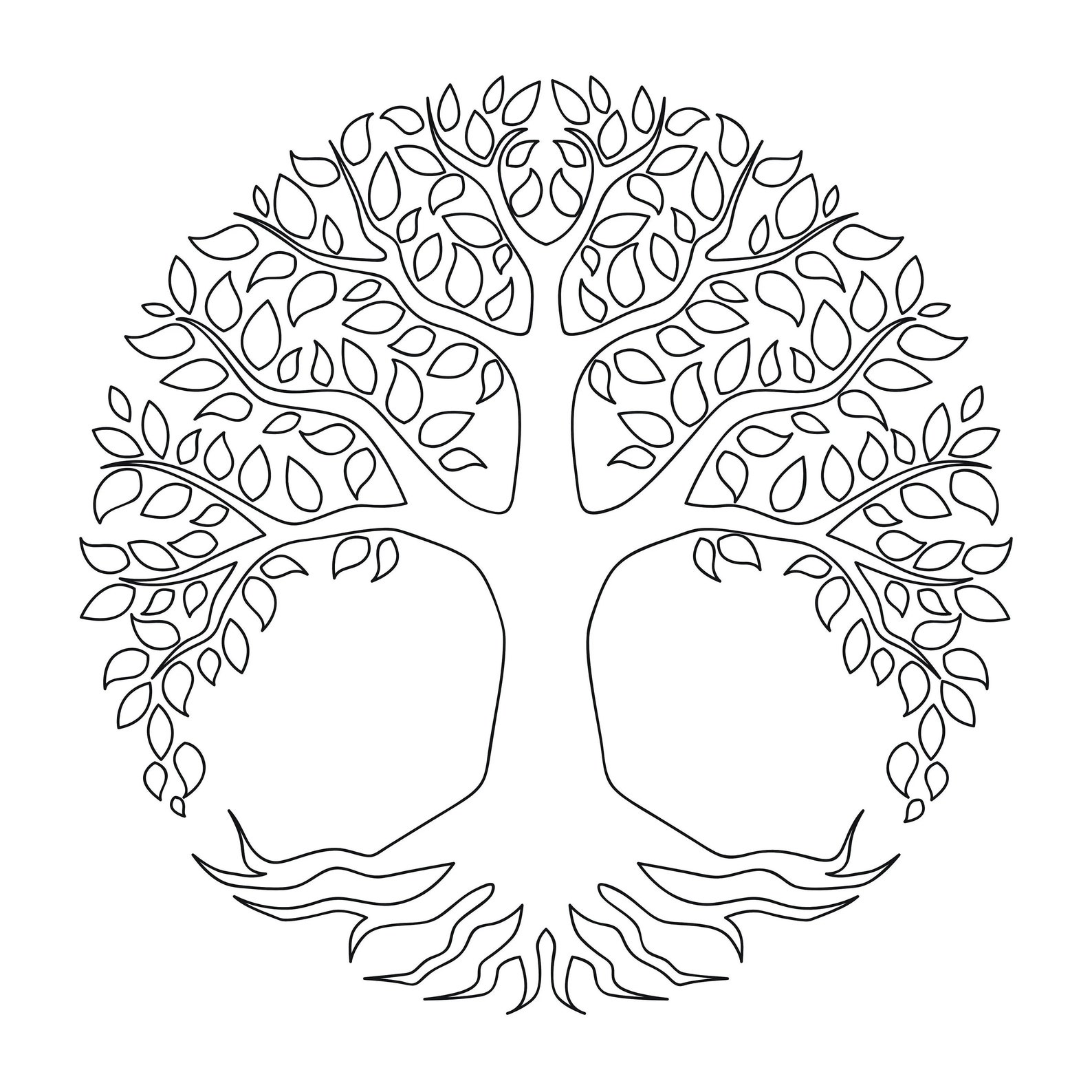 Tree of Life Outline SVG Vector Art Cricut Silhouette Cut Files Wall ...