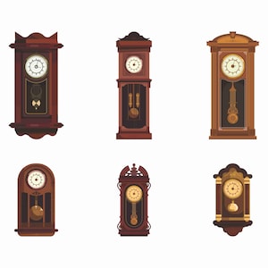 Retro Clock SVG Templates: Vintage Wall Decor Cut Files (digital ...